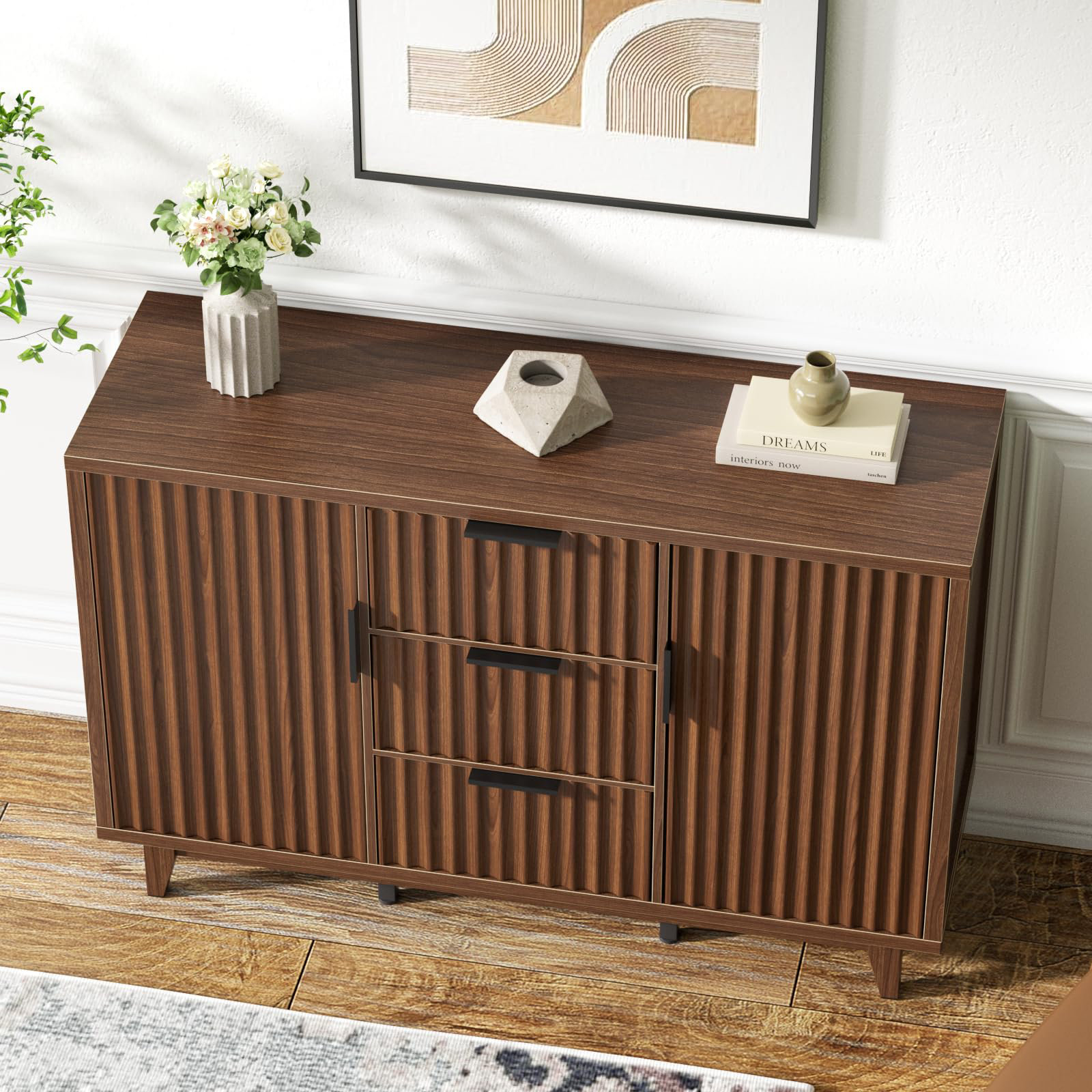 Ebern Designs 47.2" W Storage Cabinet With 3 Drawers | Wayfair